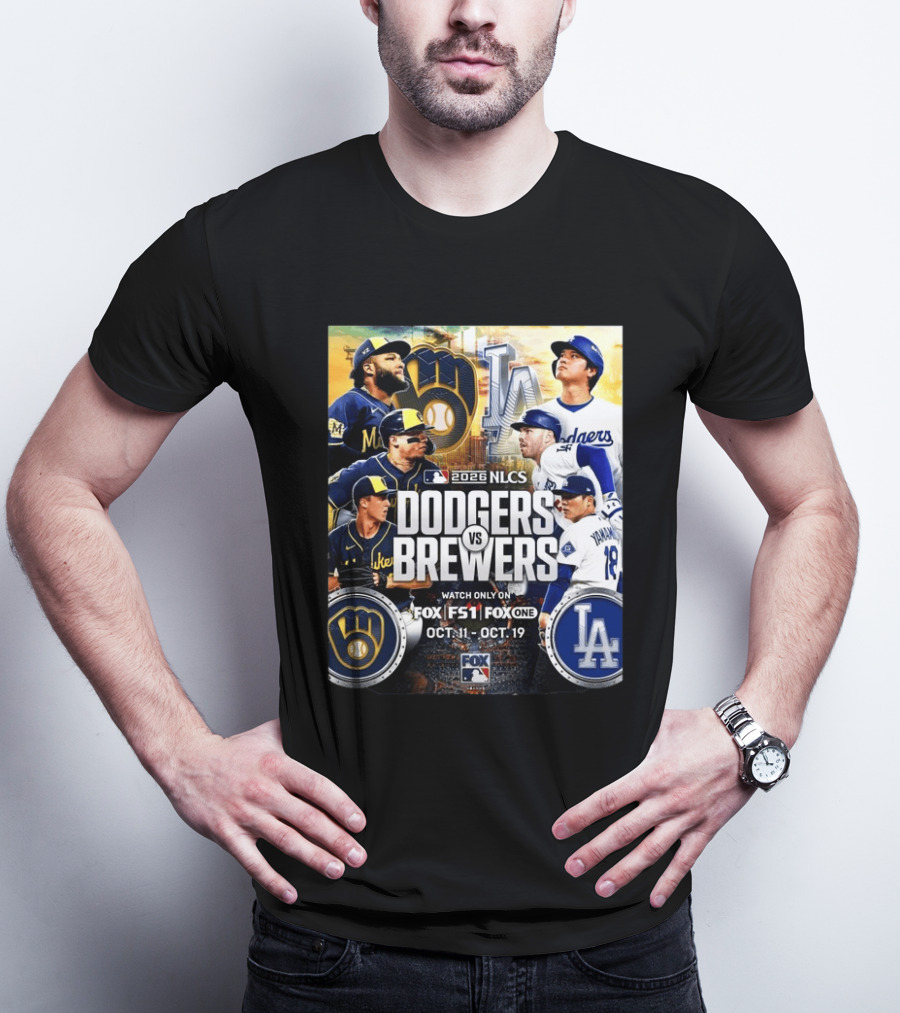 2026 NLCS Dodgers Vs Brewers MLB Showdown On Fox Oct 11 19 T-Shirt