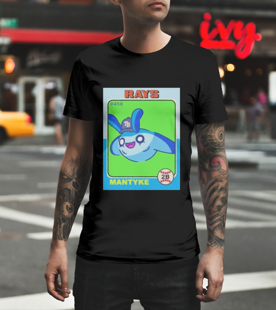 Rays Mantyke Tampa Bay No 458 Baseball Card TB T-Shirt