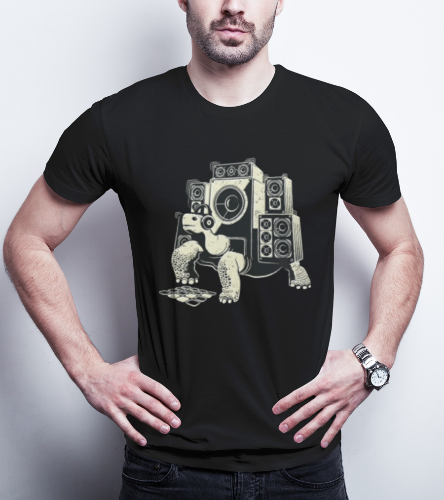 Turtle Wearing Headphones With Surround Sound Speakers T-Shirt