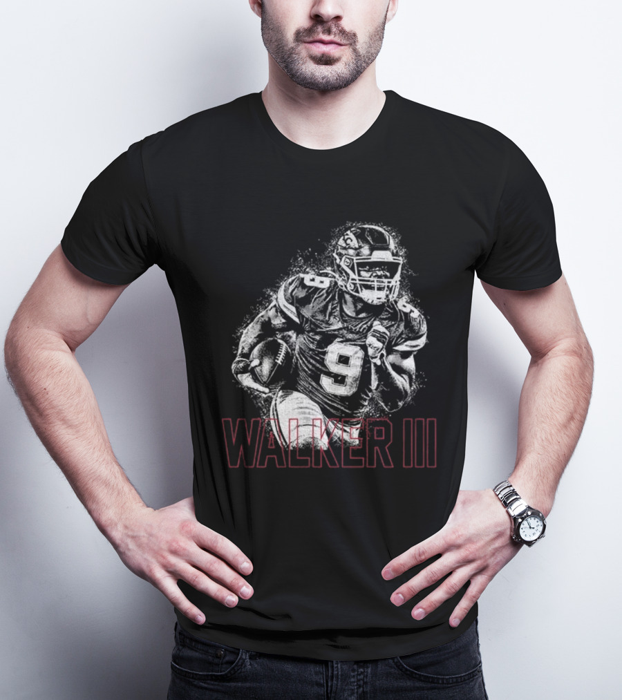 Walker III Halftone Kenneth Walker Red Kingdom Football T-Shirt