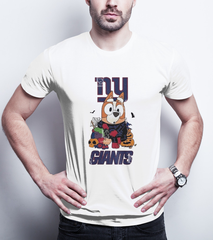 New York Giants Bluey Halloween 2026 Pumpkin Celebration T-Shirt