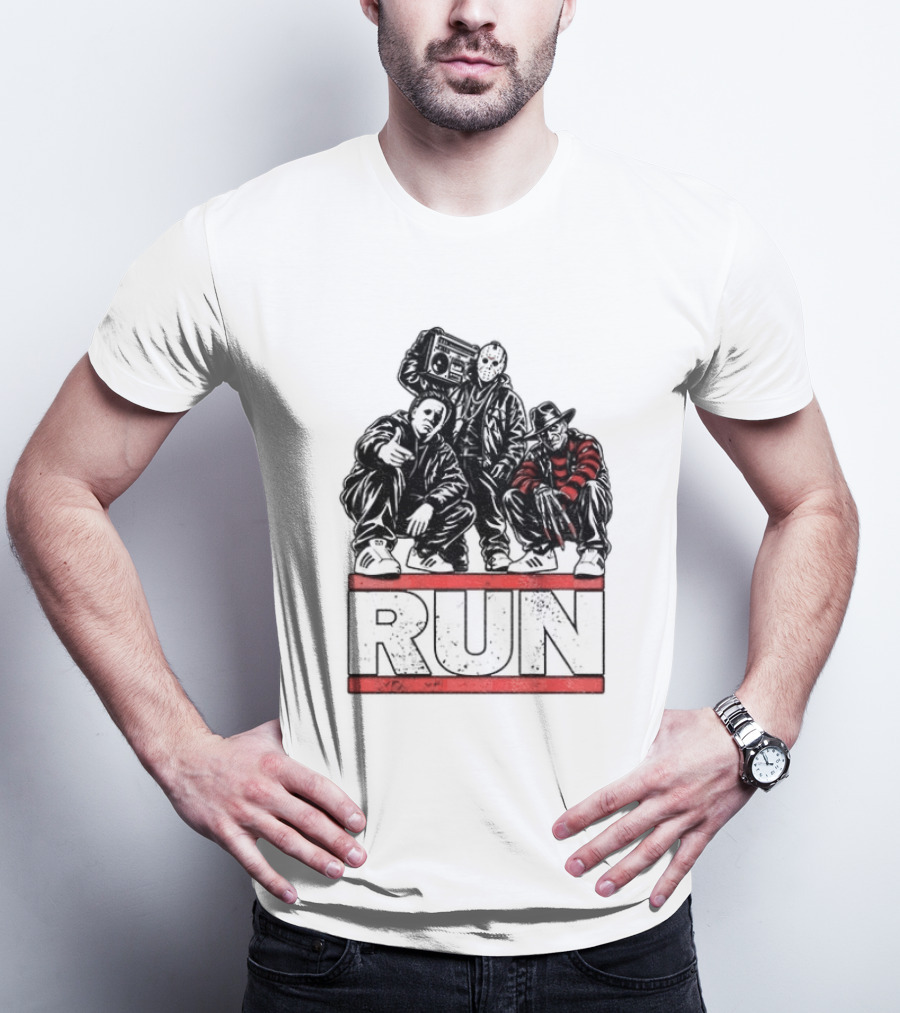 Run Horror Hip Hop Michael Myers Jason Freddy T-Shirt