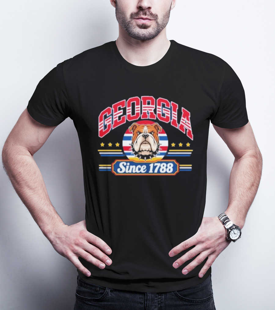 Georgia Bulldog Since 1788 Five Stars T-Shirt