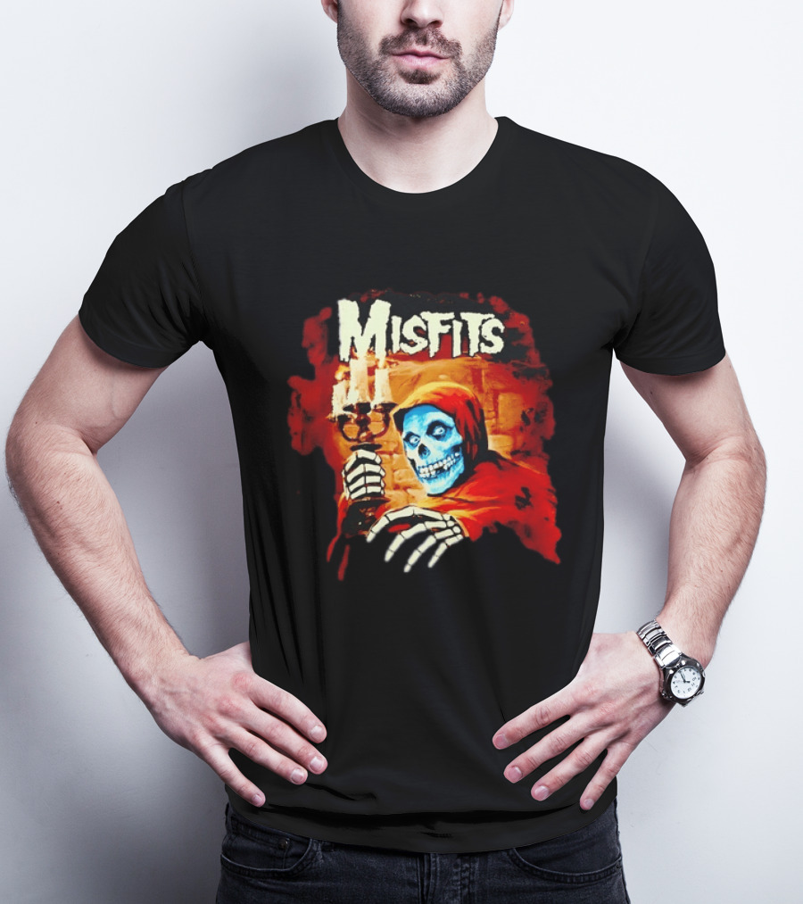 Misfits Crimson Ghost Candle Holder Punk Rock Skeleton T-Shirt
