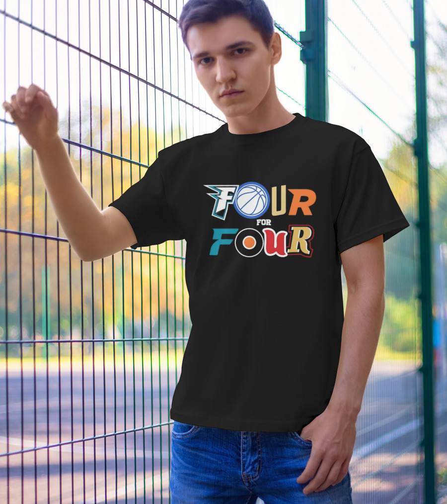 Four For Four Philadelphia Basketball Baseball Hockey Football T-Shirt