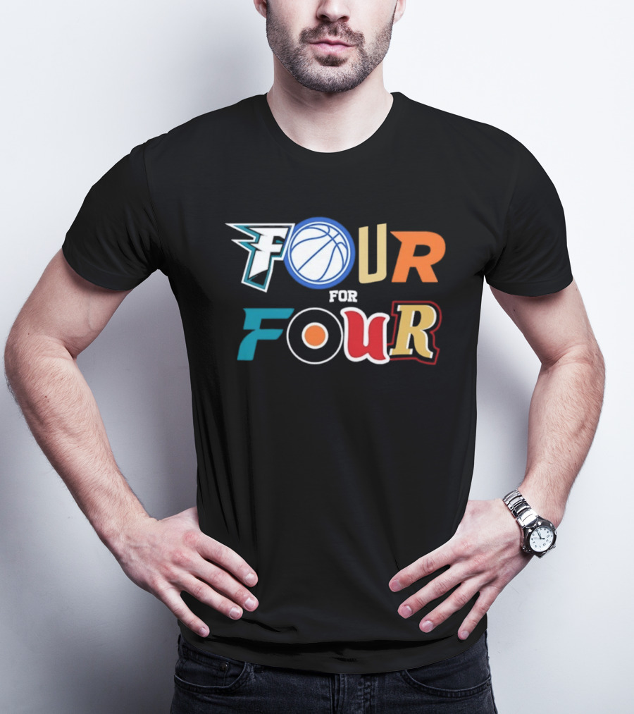 Four For Four Philadelphia Basketball Baseball Hockey Football T-Shirt