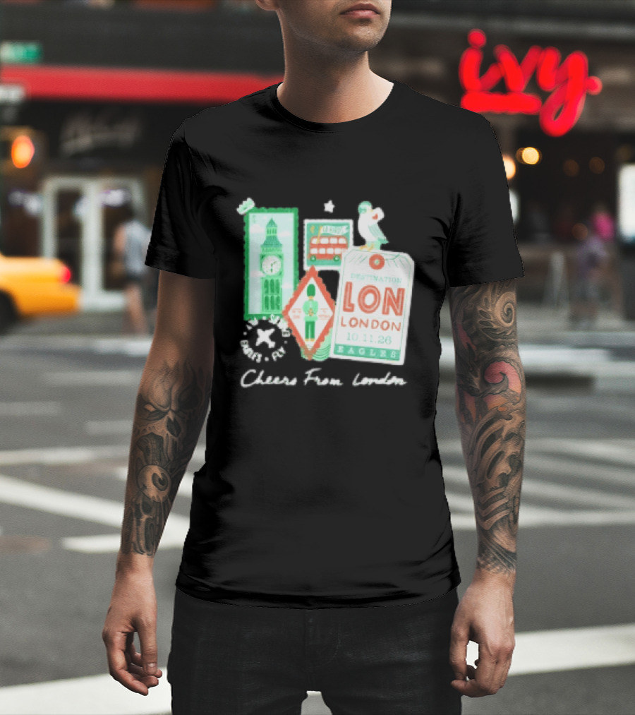 Philadelphia Eagles Destination London 101126 Cheers London T-Shirt