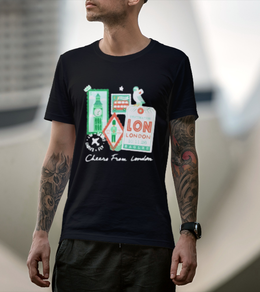 Philadelphia Eagles Destination London 101126 Cheers London T-Shirt