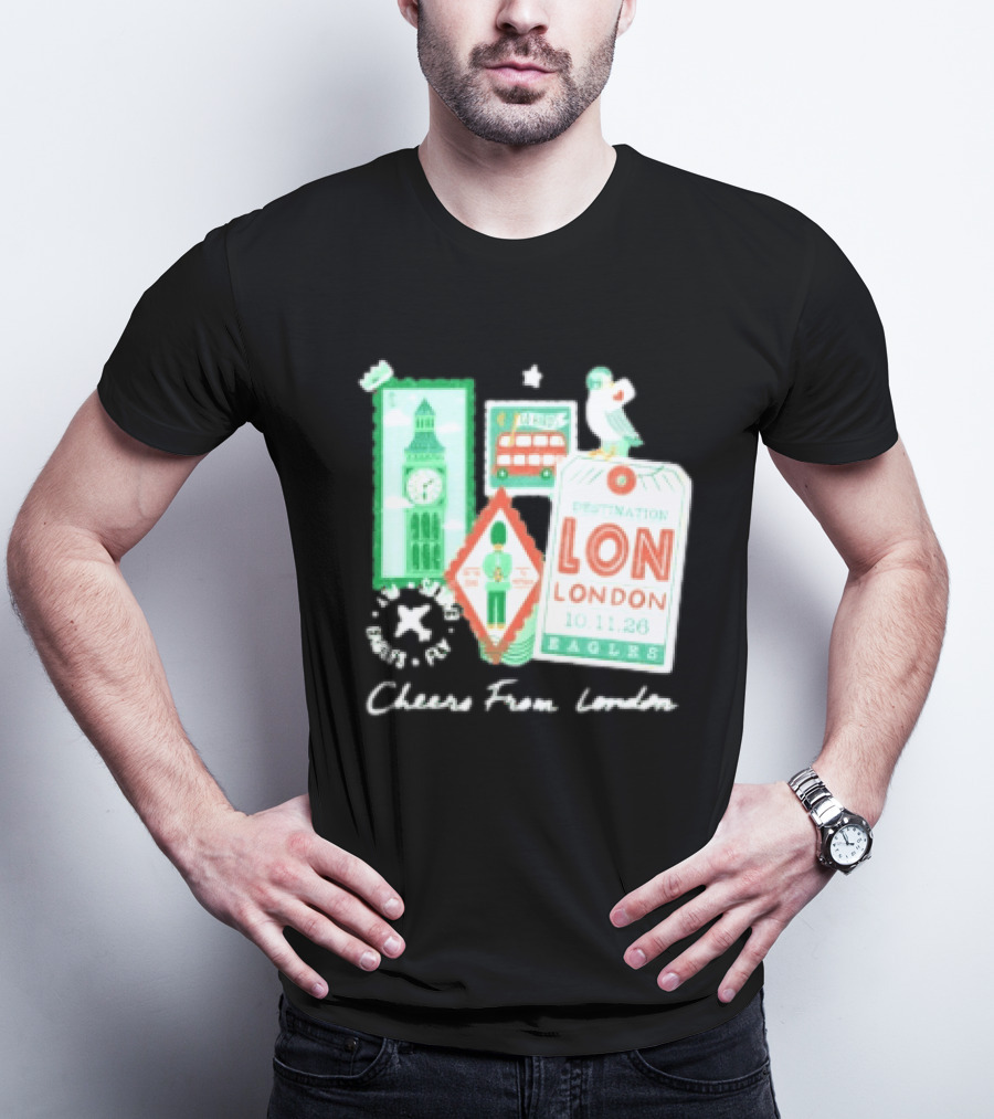 Philadelphia Eagles Destination London 101126 Cheers London T-Shirt