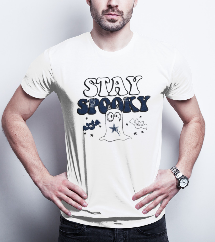 Dallas Cowboys Bluey Halloween Stay Spooky Ghost Bats Stars T-Shirt