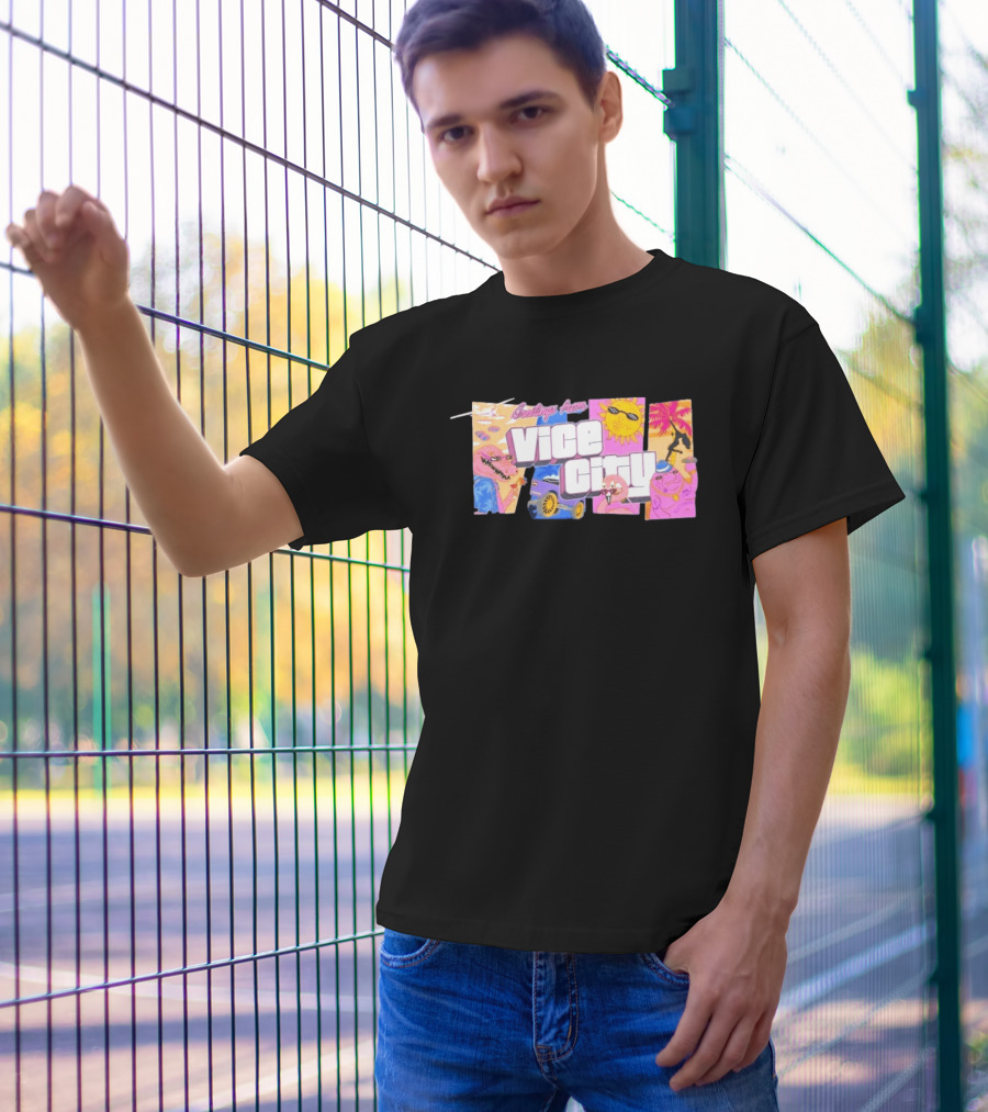 Greetings From Vice City Collage Florida Retro Fun Tropical Vibes T-Shirt