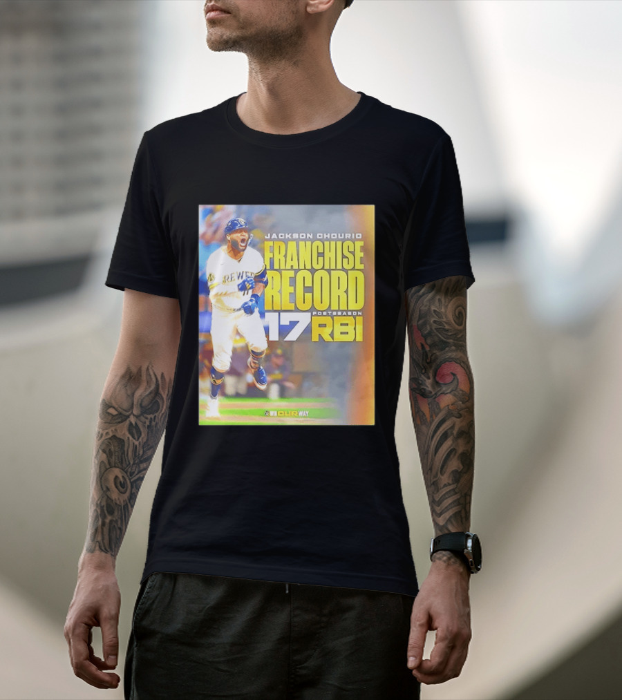 Jackson Chourio Franchise Record 17 RBI Postseason Milwaukee Brewers T-Shirt