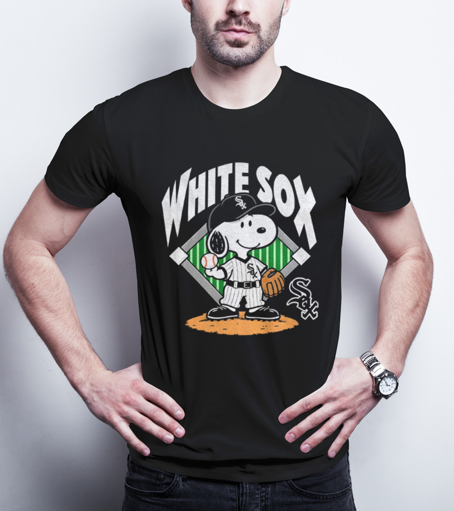 Snoopy Baseball White Sox October Chicago MLB T-Shirt