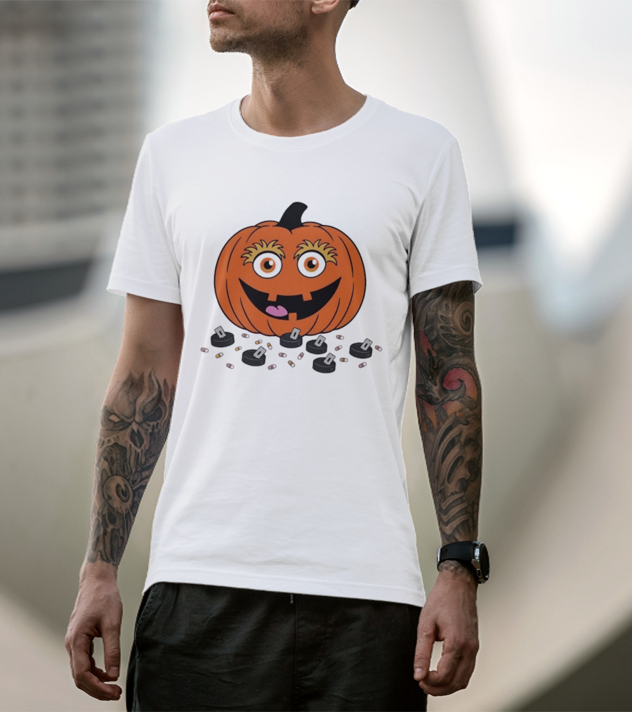 Gritty Philadelphia Flyers Pumpkin Halloween Jack O' Lantern Hockey T-Shirt