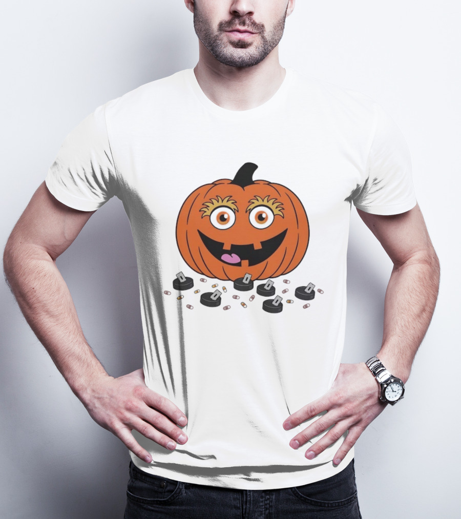 Gritty Philadelphia Flyers Pumpkin Halloween Jack O' Lantern Hockey T-Shirt