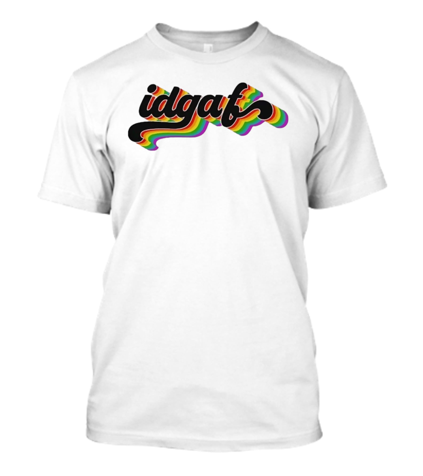 Idgaf Rainbow Groovy Retro Colorful T-Shirt