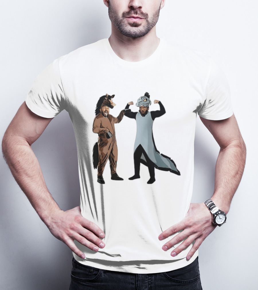 James Harden Joel Embiid Horse And Dinosaur Costumes Basketball Duo T-Shirt