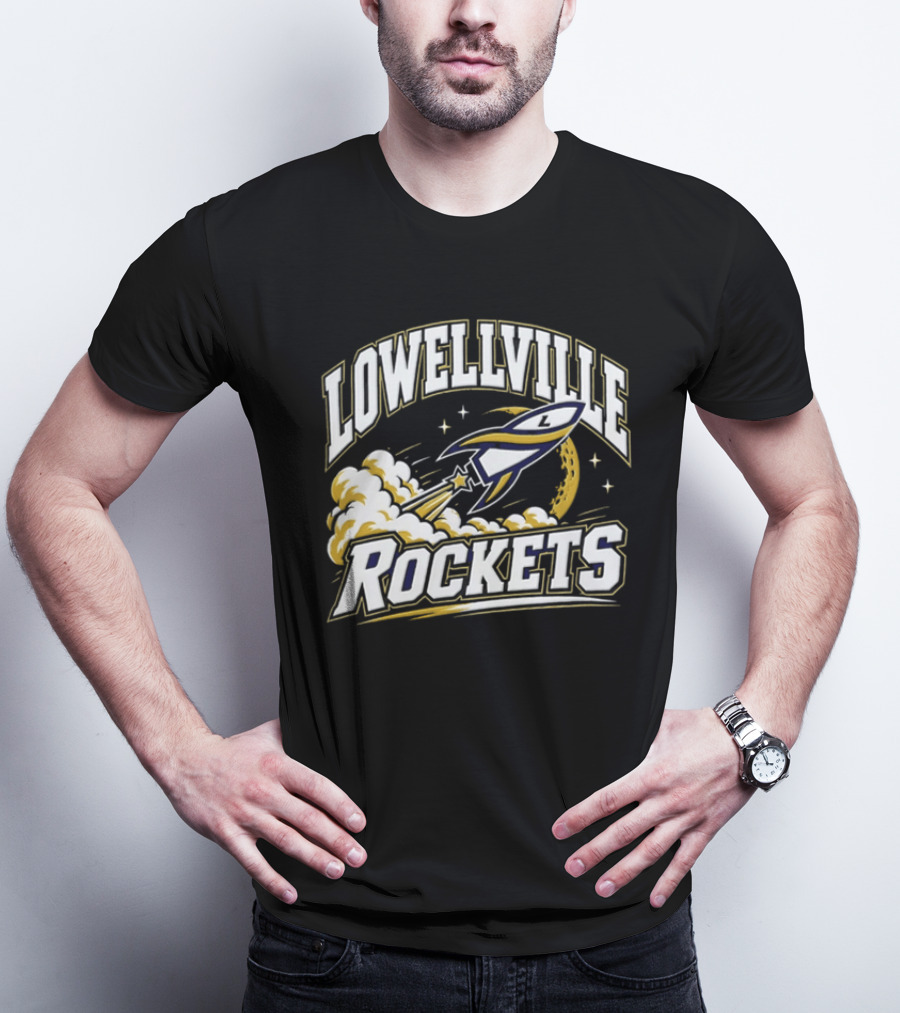 Lowellville Rockets Rocket Ship Launching NCAA Team Spirit T-Shirt