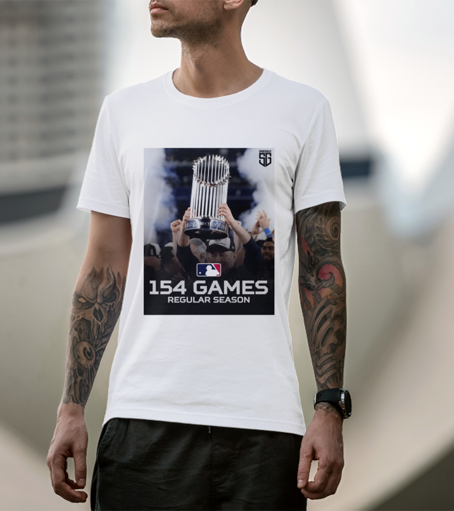 MLB 154 Games Regular Season World Series Champions Trophy T-Shirt