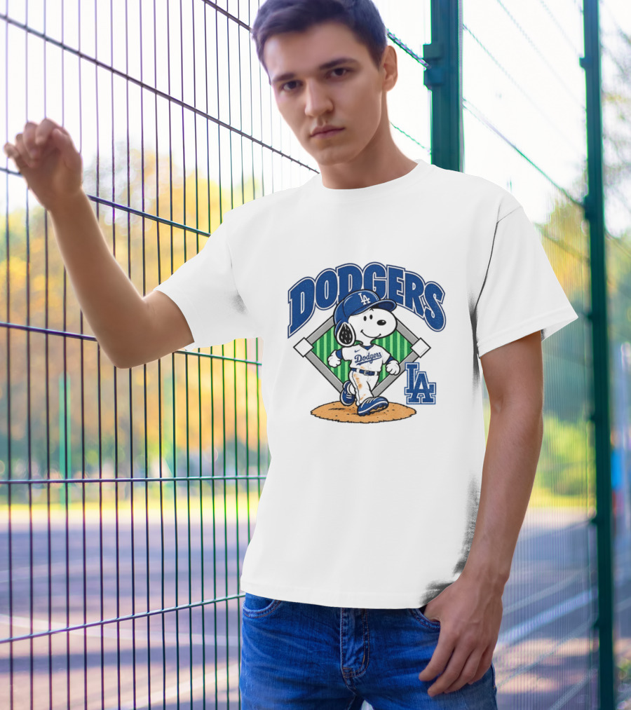 Snoopy Baseball Los Angeles Dodgers MLB Take October T-Shirt