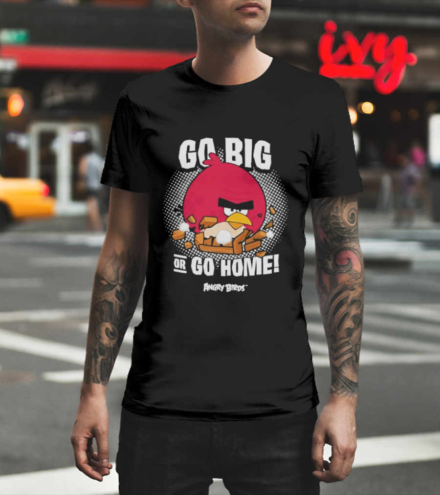 Angry Birds Go Big Or Go Home Red Bird Gaming T-Shirt