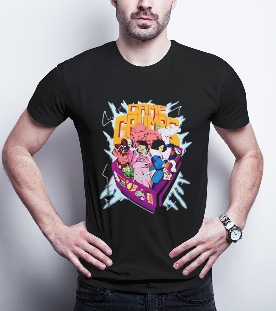 Game Grumps YouTube Gaming Retro Arcade Characters Explosion T-Shirt