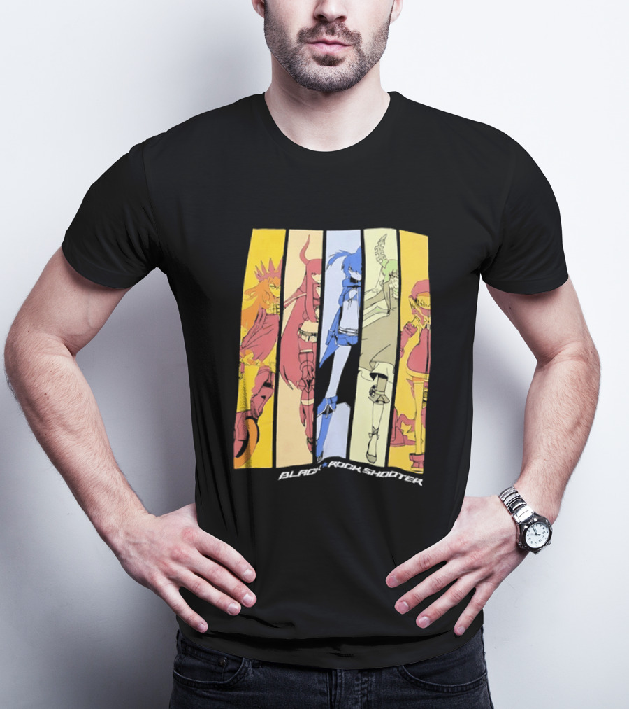 Black Rock Shooter Anime Characters Panel T-Shirt