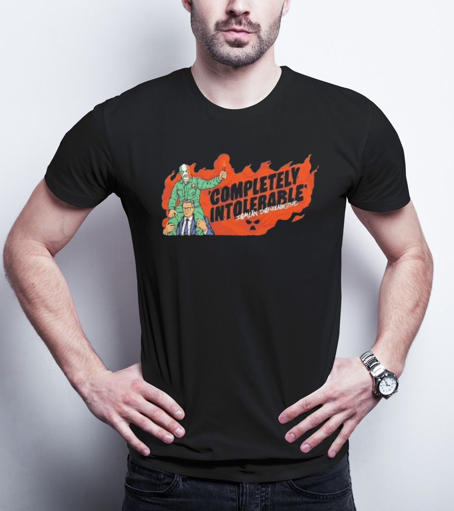 Completely Intolerable Iømlán Døfhulaingthe Flame Background Masked Man Suit And Tie T-Shirt
