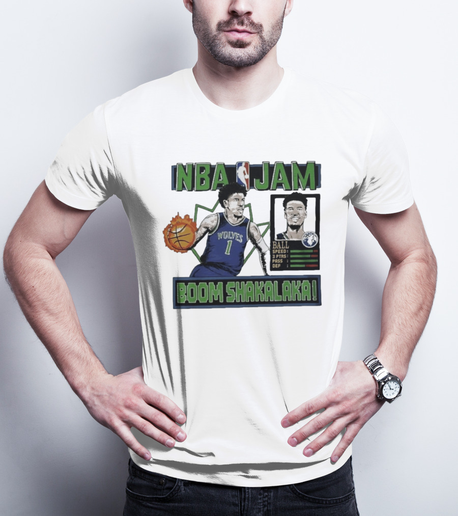 NBA Jam Minnesota Timberwolves Wolves Ball Boom Shakalaka T-Shirt