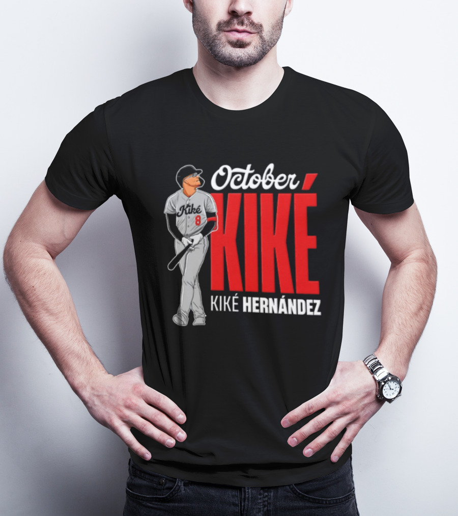 October Kike Kiké Hernández MLB 8 Baseball Player Bat T-Shirt
