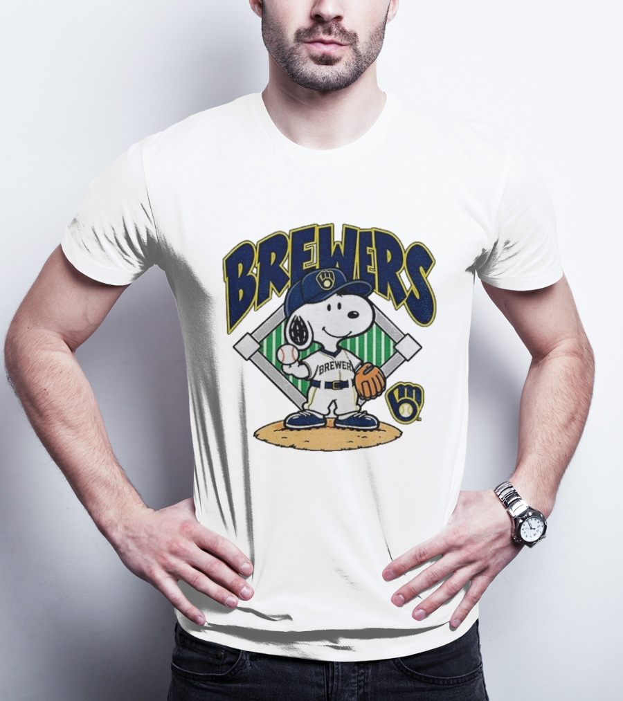 Brewers Snoopy Baseball Take October Milwaukee MLB T-Shirt