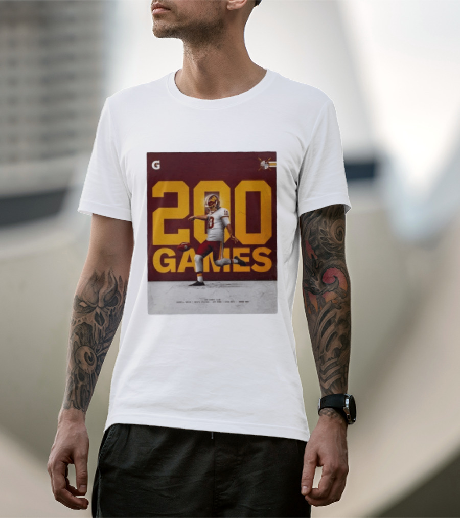 200 Games Tress Way 200 Games Club Washington Commanders T-Shirt