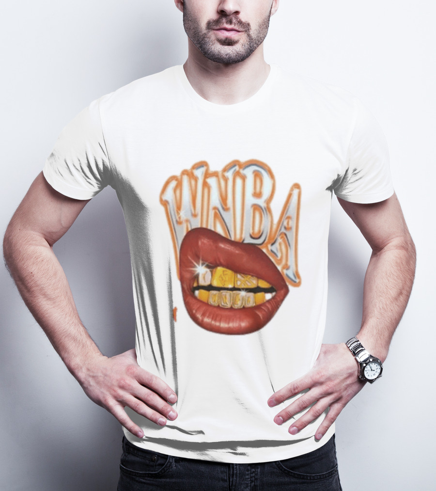 WNBA Lips Gold Grillz Basketball T-Shirt