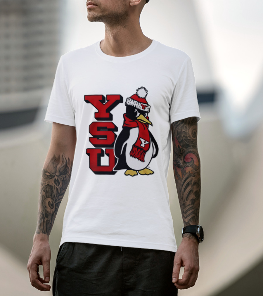 Youngstown State University YSU Penguin Winter Hat Scarf T-Shirt