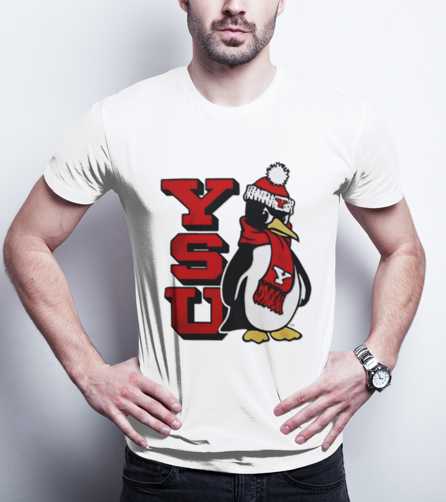 Youngstown State University YSU Penguin Winter Hat Scarf T-Shirt