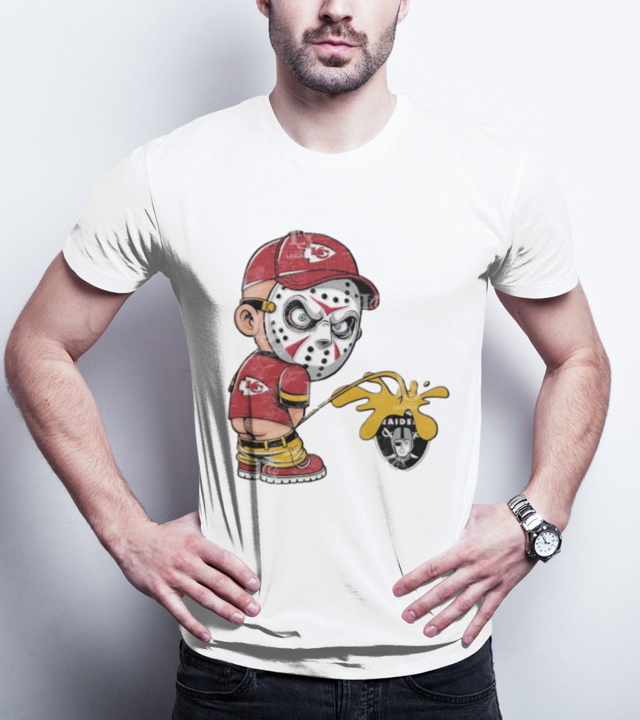 Kansas City Chiefs Jason Voorhees Pissing On Las Vegas Raiders T-Shirt