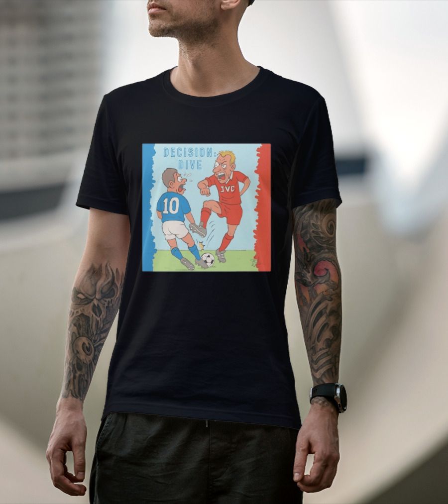 Decision Dive JVC Arsenal Football Cartoon Vintage Rivalry T-Shirt