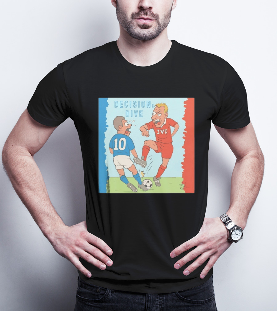 Decision Dive JVC Arsenal Football Cartoon Vintage Rivalry T-Shirt
