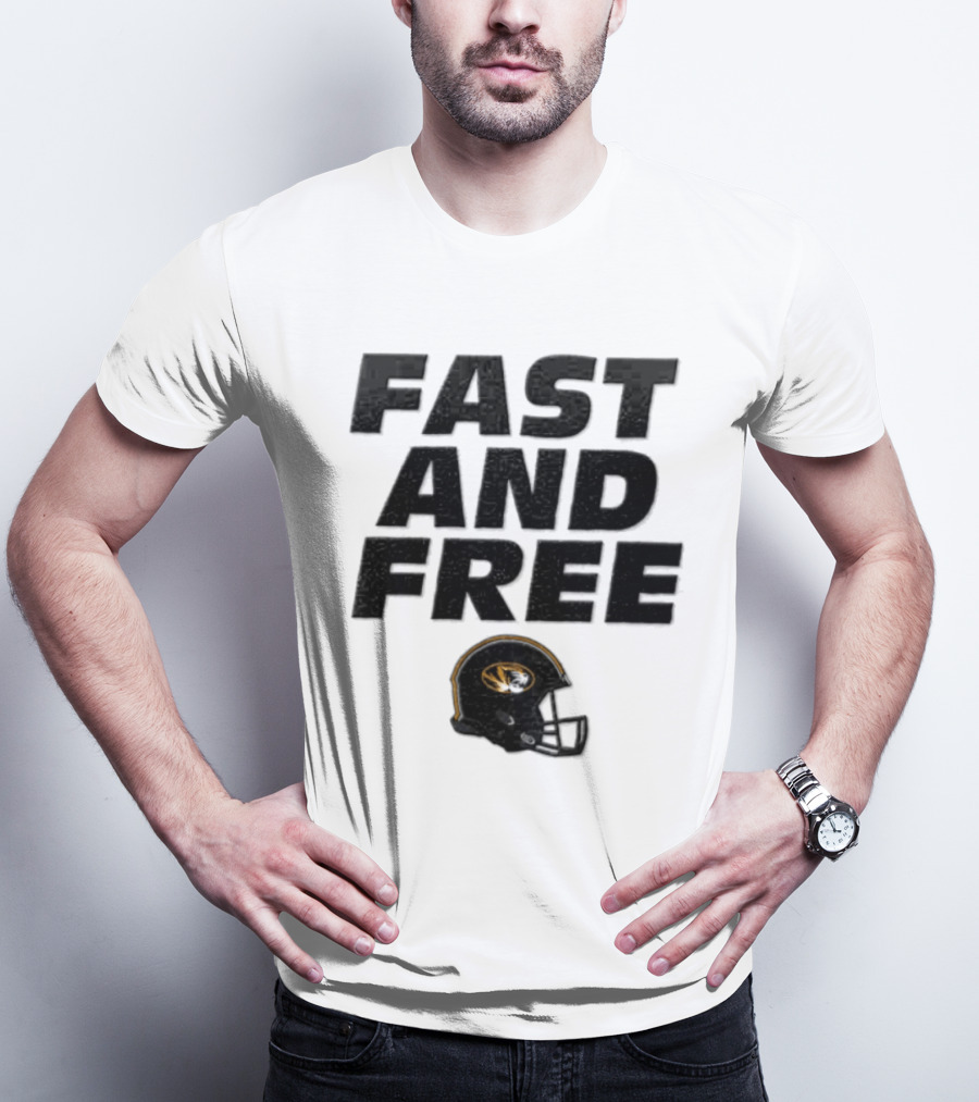 Missouri Tigers NCAA Football Fast And Free Helmet T-Shirt