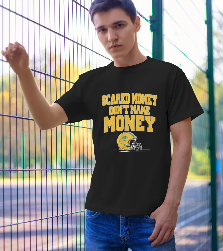 Scared Money Don't Make Money Buffalo Helmet Football T-Shirt