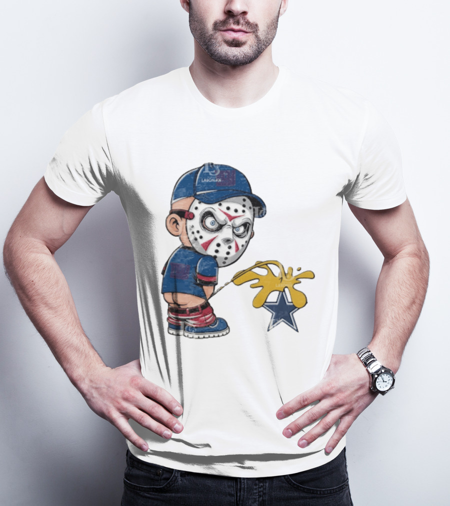 New York Giants Jason Voorhees Piss On Dallas Cowboys T-Shirt