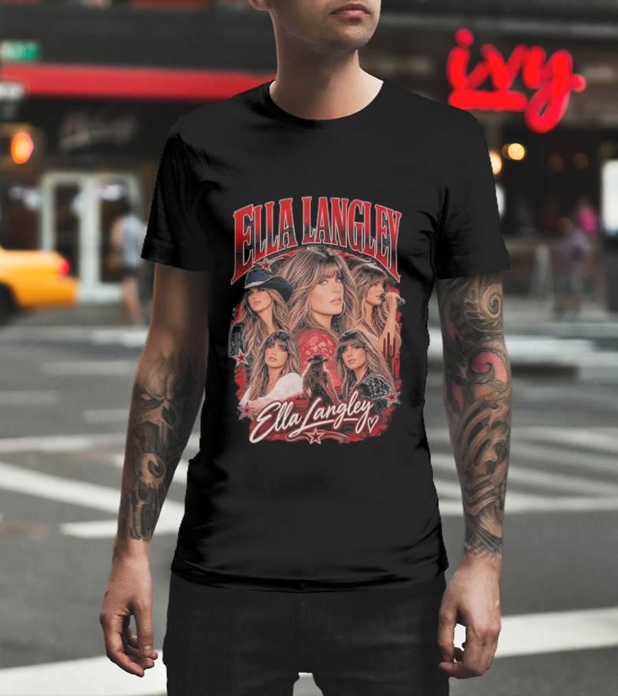 Ella Langley Country Music Star Collage T-Shirt