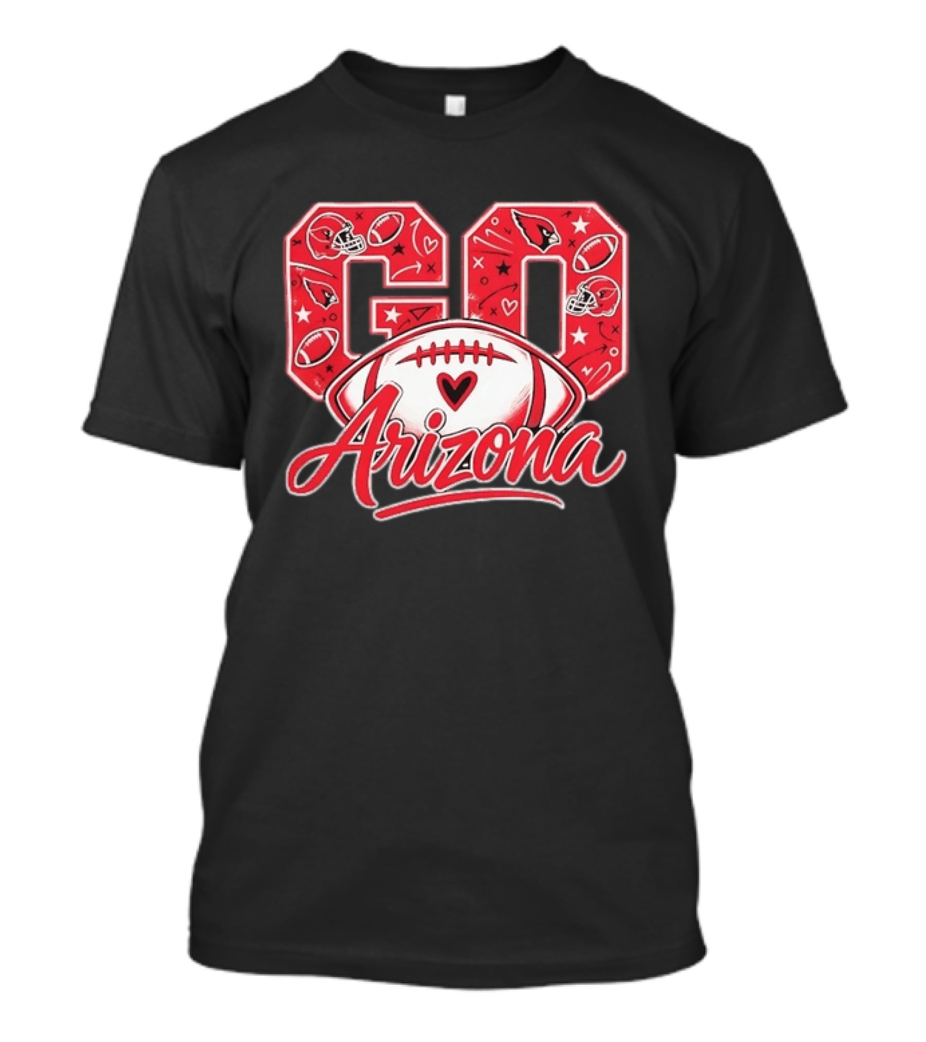 Arizona Cardinals Football Heart Go Fan Spirit T-Shirt