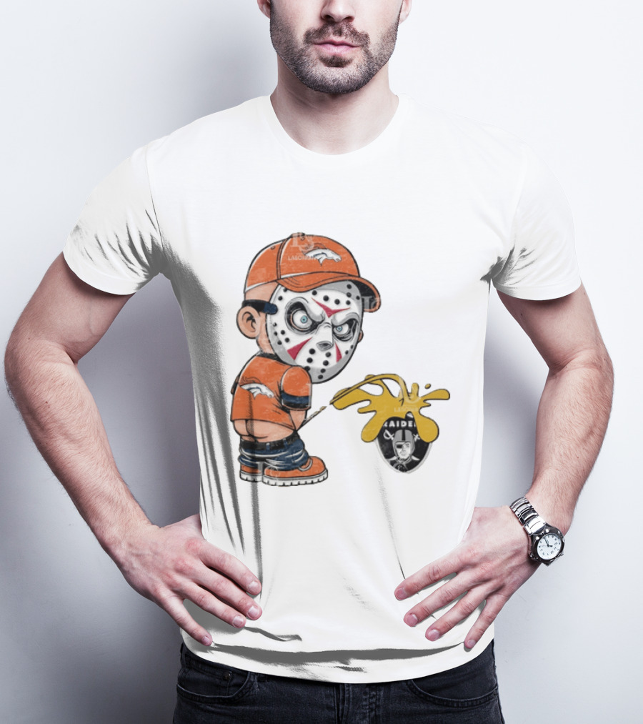 Denver Broncos Jason Voorhees Urinating On Las Vegas Raiders T-Shirt