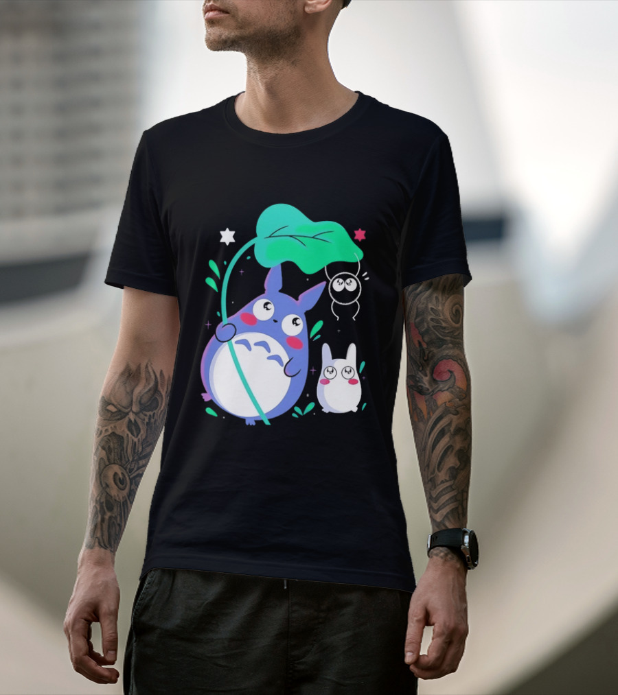 My Neighbor Totoro Soot Sprite Leaf Art Studio Ghibli Characters T-Shirt