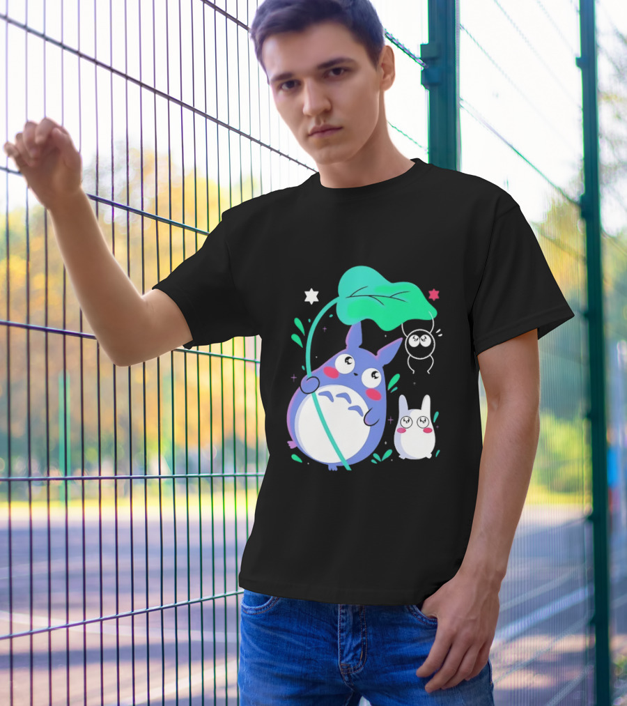 My Neighbor Totoro Soot Sprite Leaf Art Studio Ghibli Characters T-Shirt