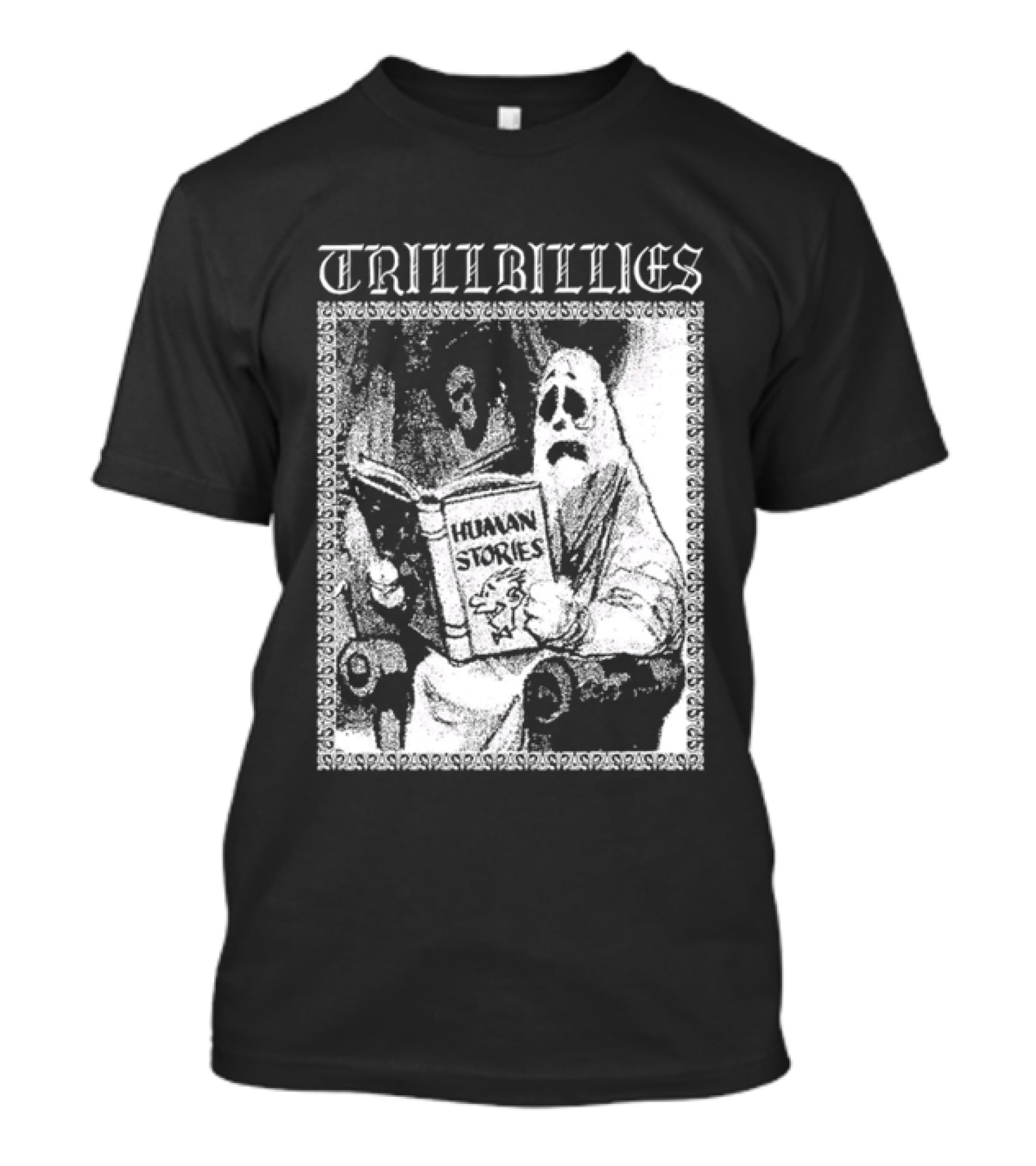 Trillbillies Human Stories Podcast Ghost Reading Spooky T-Shirt