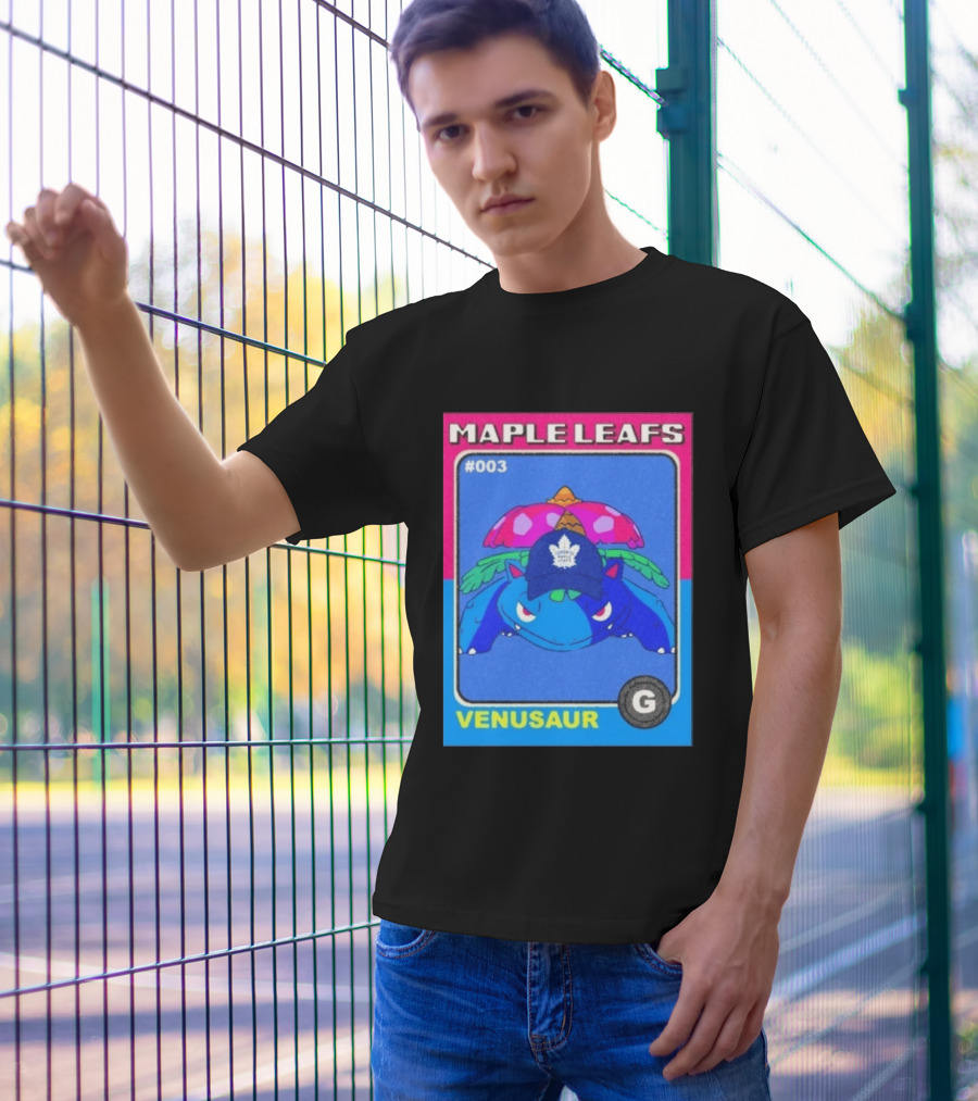 Venusaur Toronto Maple Leafs 003 Trading Card Blue Hat Edition T-Shirt