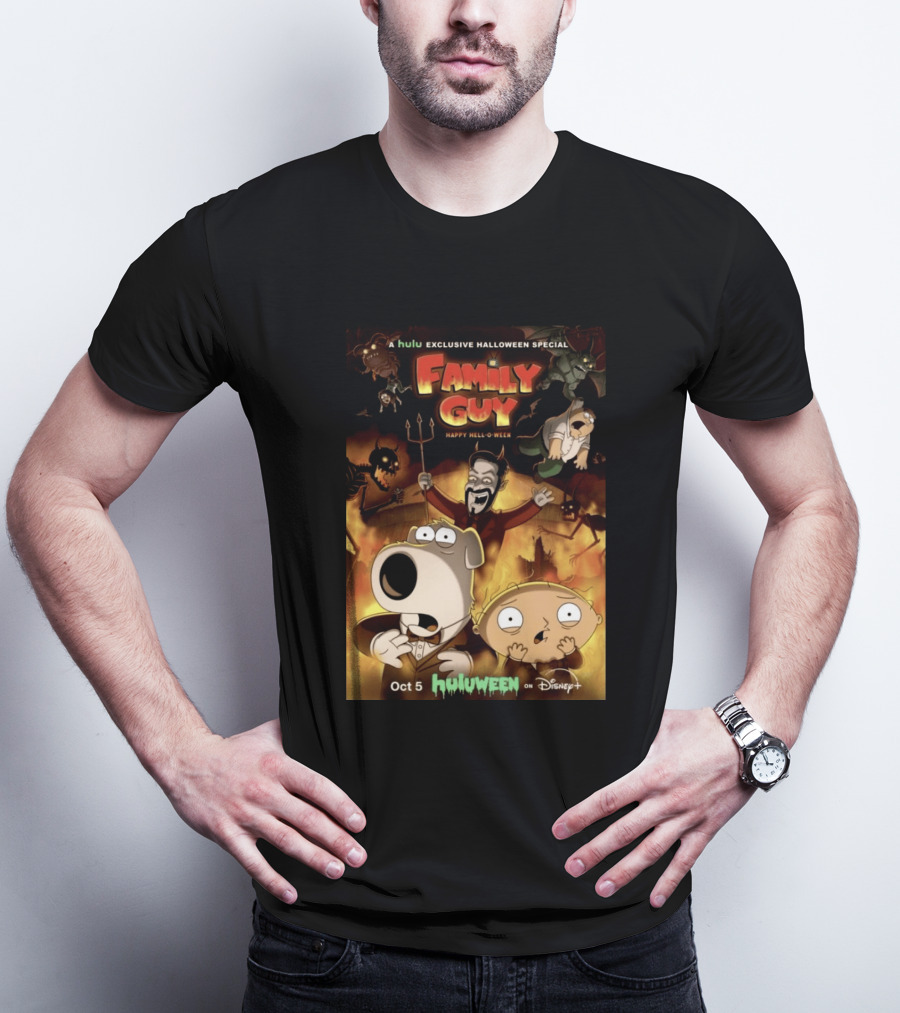 Hulu Exclusive Halloween Special Family Guy Happy Hell O Ween Oct 5 Huloween On Disney Plus T-Shirt