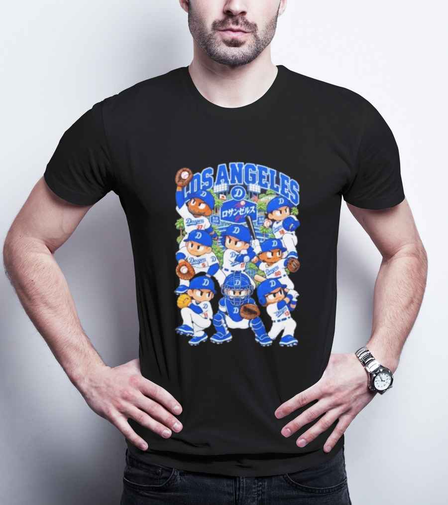 Los Angeles Dodgers 2026 Postseason Animated Characters Baseball Team Cartoon T-Shirt
